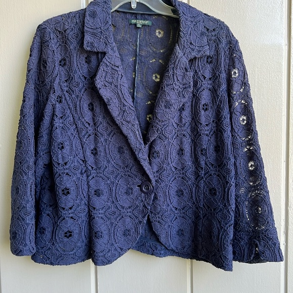 For Cynthia | Jackets & Coats | For Cynthia Navy Blue Lace Jacketsize ...
